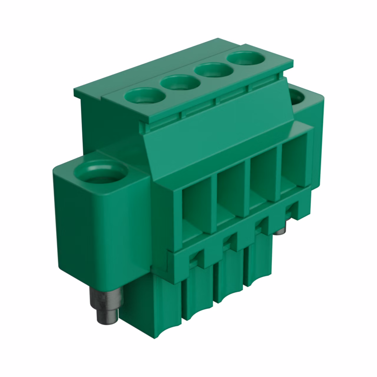 3.50mm Pitch Eurostyle Vertical Plug, with Retention Screws, Rear Wire Entry, Green Housing, 4 Circuits for sale