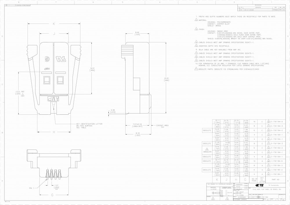 TE Connectivity drawing preview for 5-1761184-1