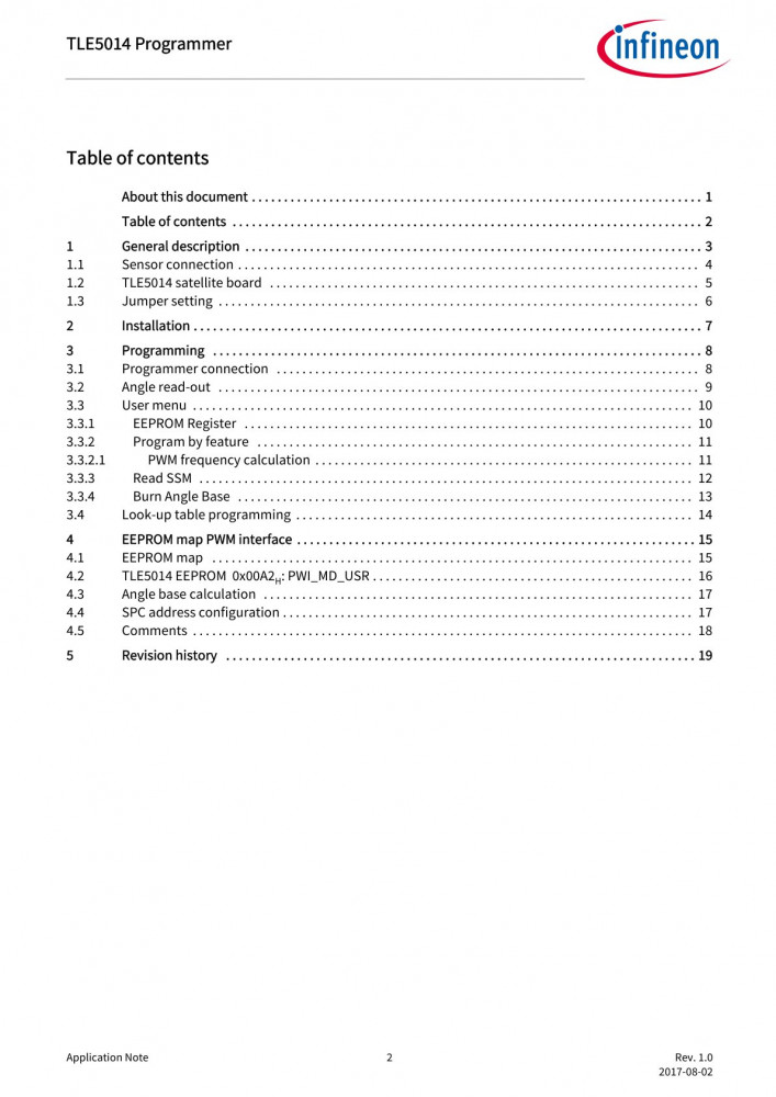 TLE5014 programmer documentation page 2