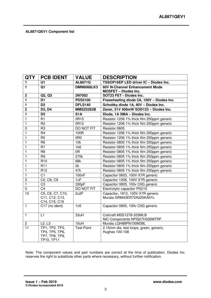 AL8871QEV1 technical document page 3