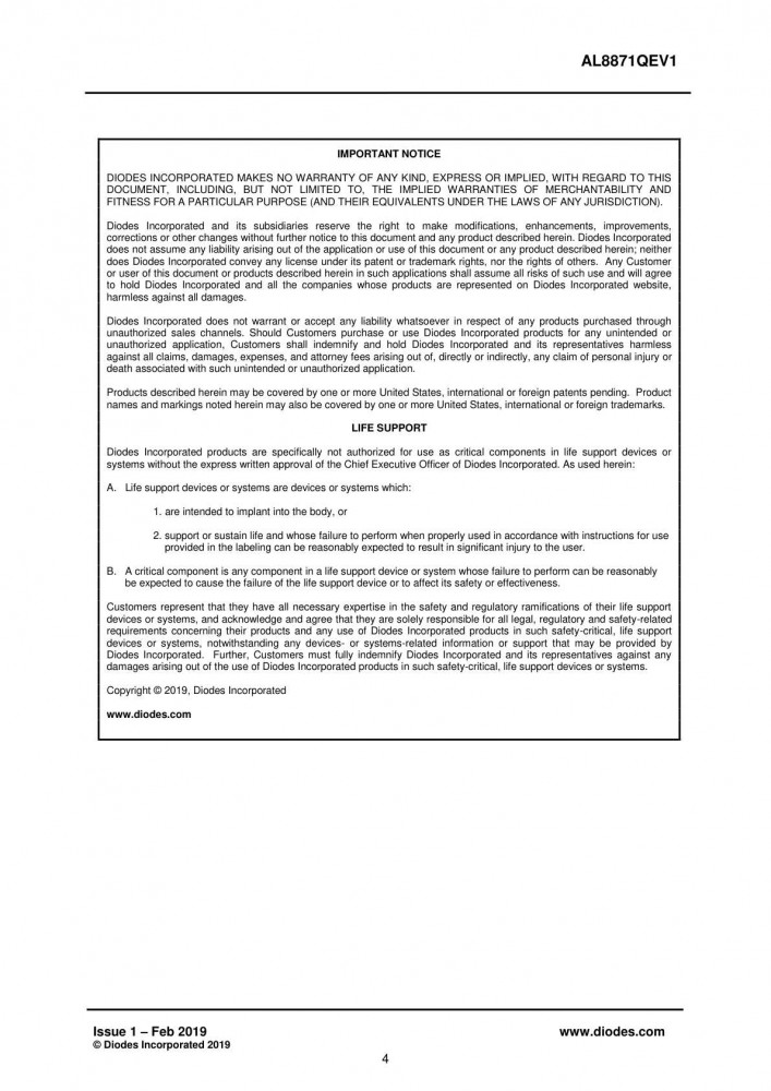 AL8871QEV1 technical document page 4
