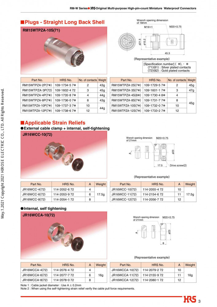 HRS RM-W datasheet page 3