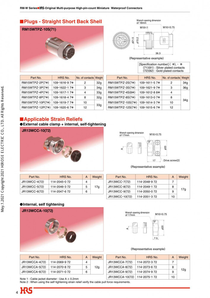 HRS RM-W datasheet page 4
