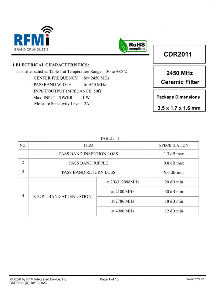 CDR2011 technical document page 1