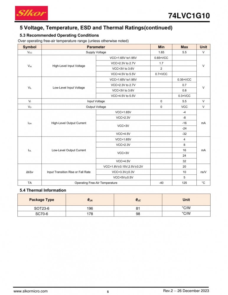74LVC1G10S6 datasheet page 5