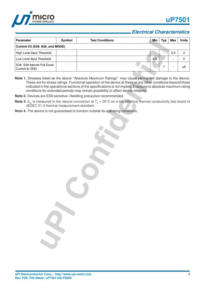 UP7501M8 datasheet page 9
