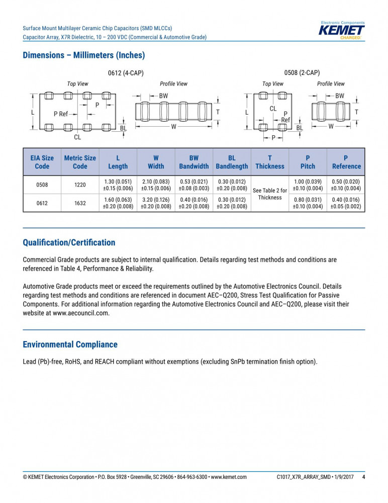 KEMET CA052 series datasheet page 4