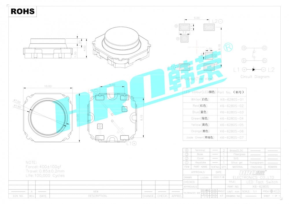 K6-6280S01 technical drawing page