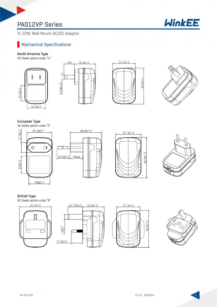 WINKEE PA012VP datasheet page 3