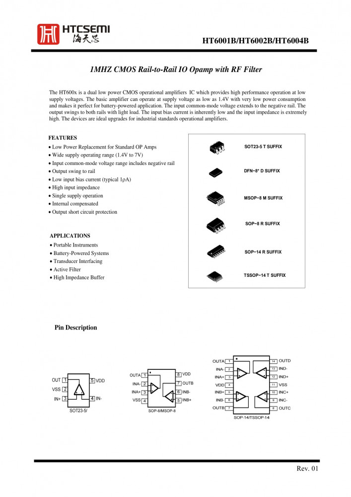 HT6002BRZ datasheet page 1