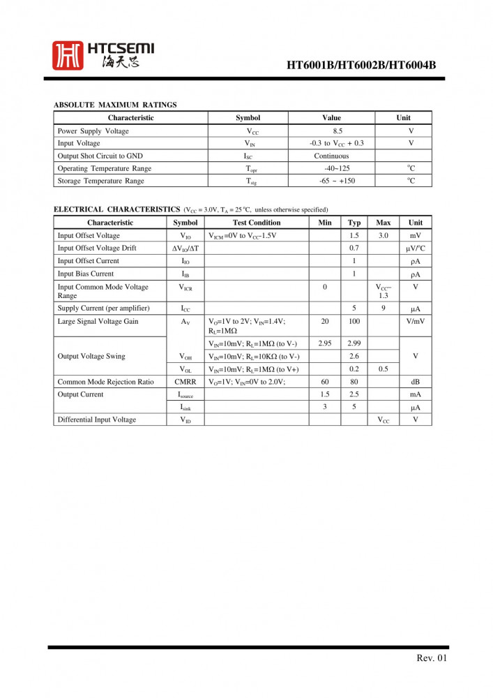 HT6002BRZ datasheet page 2