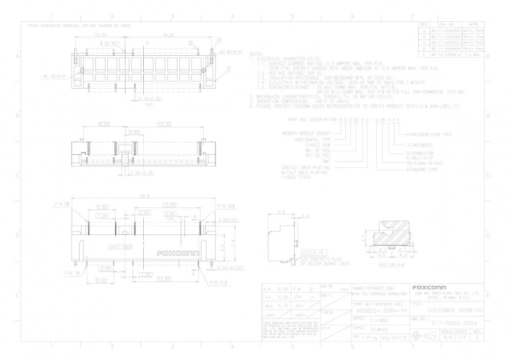 FOXCONN AS0B221-S56Q-7H drawing page 1