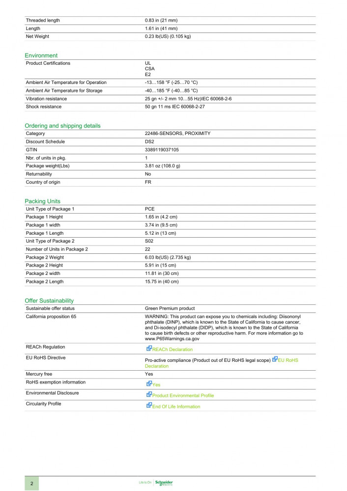 XS218B4NAL2 datasheet page 2
