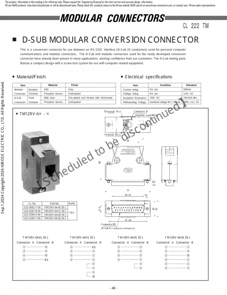 HRS TM12RV-64-C(50) technical document preview