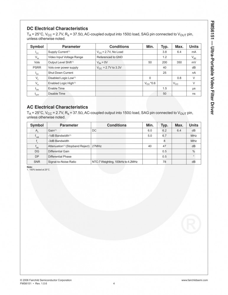 FMS6151 datasheet page 5
