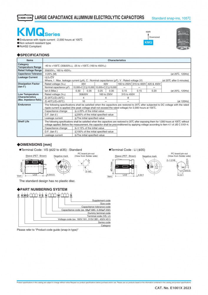 KMQ series technical document page 1