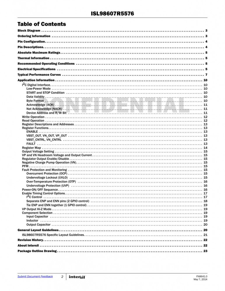 Datasheet page 2