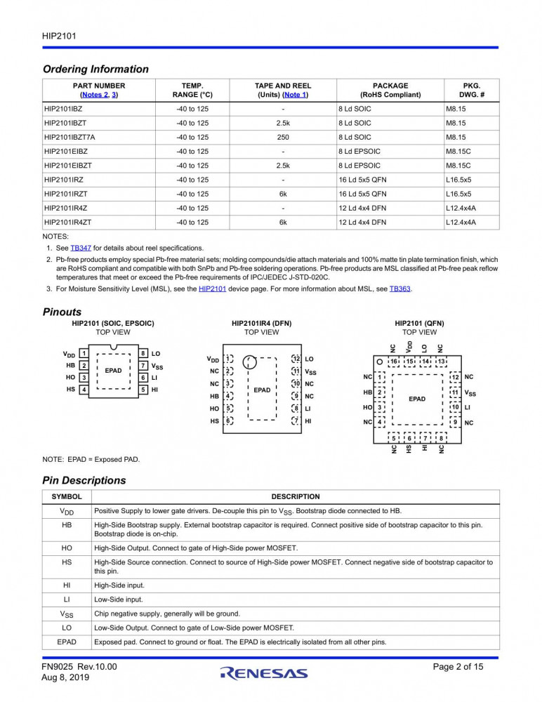 HIP2100IBZT technical document page 2
