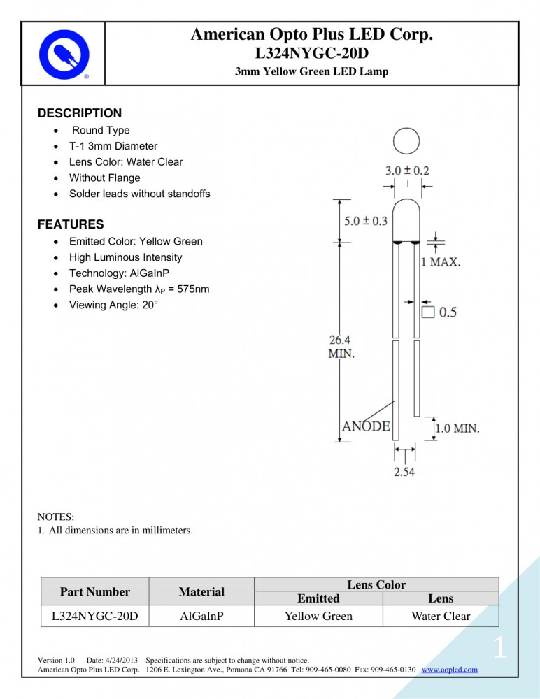 L324NYGC-20D datasheet page 1