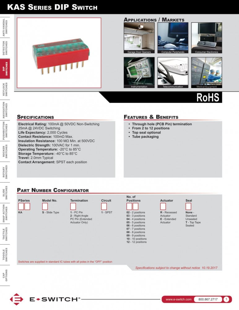 KAS2105E product specification page