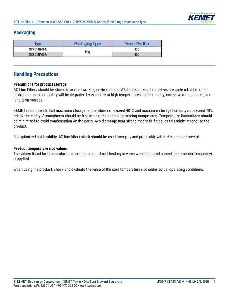 KEMET SSR21NHS-M20103 datasheet page 7