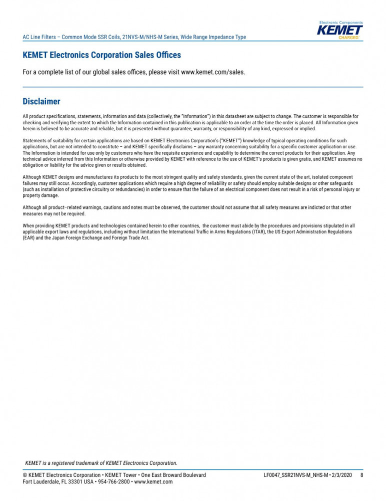 KEMET SSR21NHS-M20103 datasheet page 8