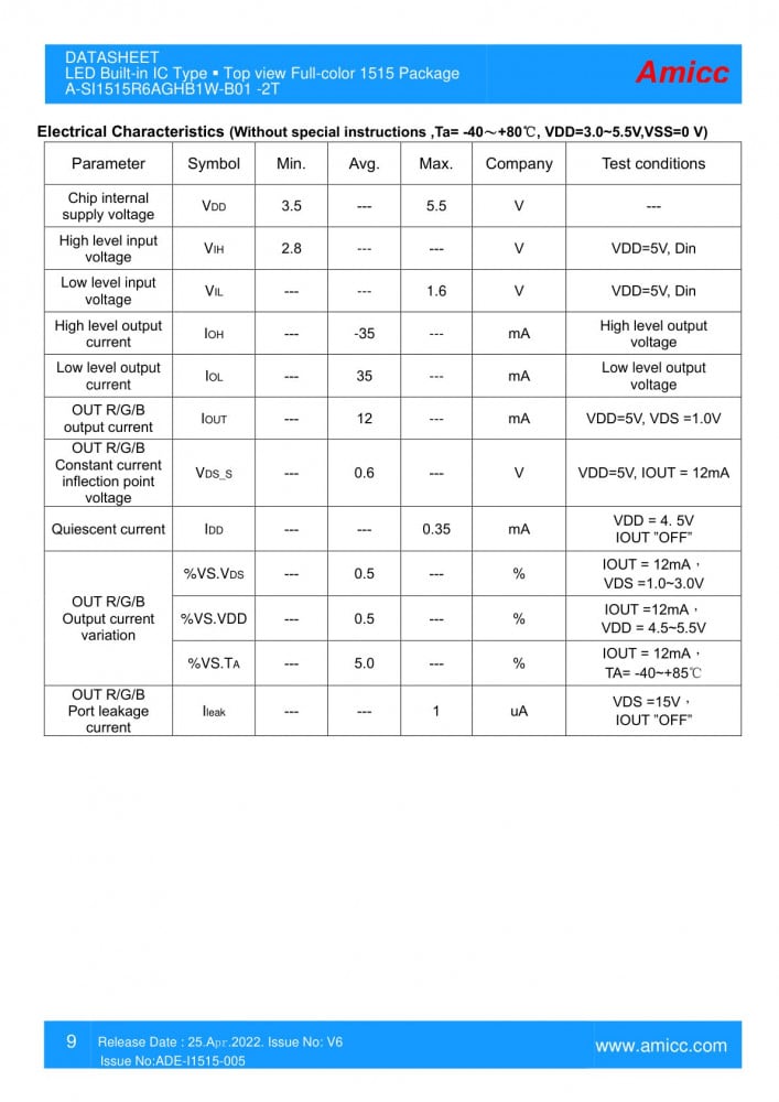 A-SI1515R6AGHB1W-B01-2T datasheet page 9