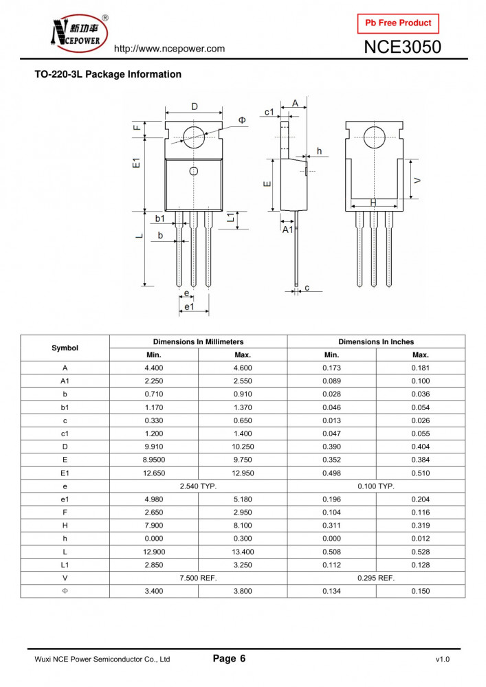 NCE3050 datasheet page 6