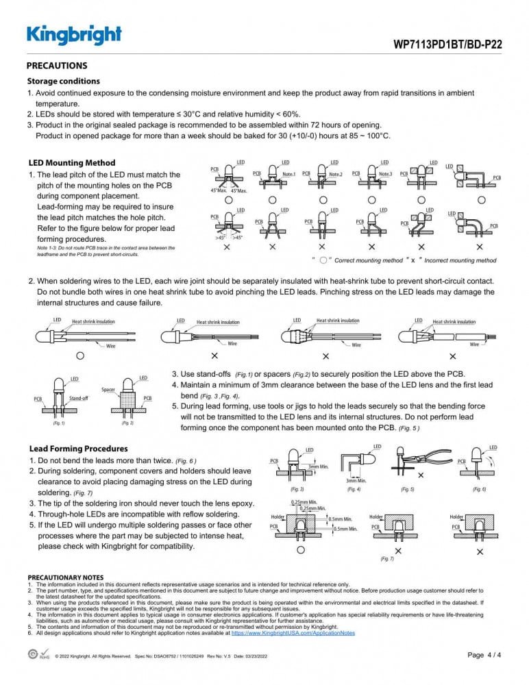 WP7113PD1BT/BD-P22 datasheet page 4