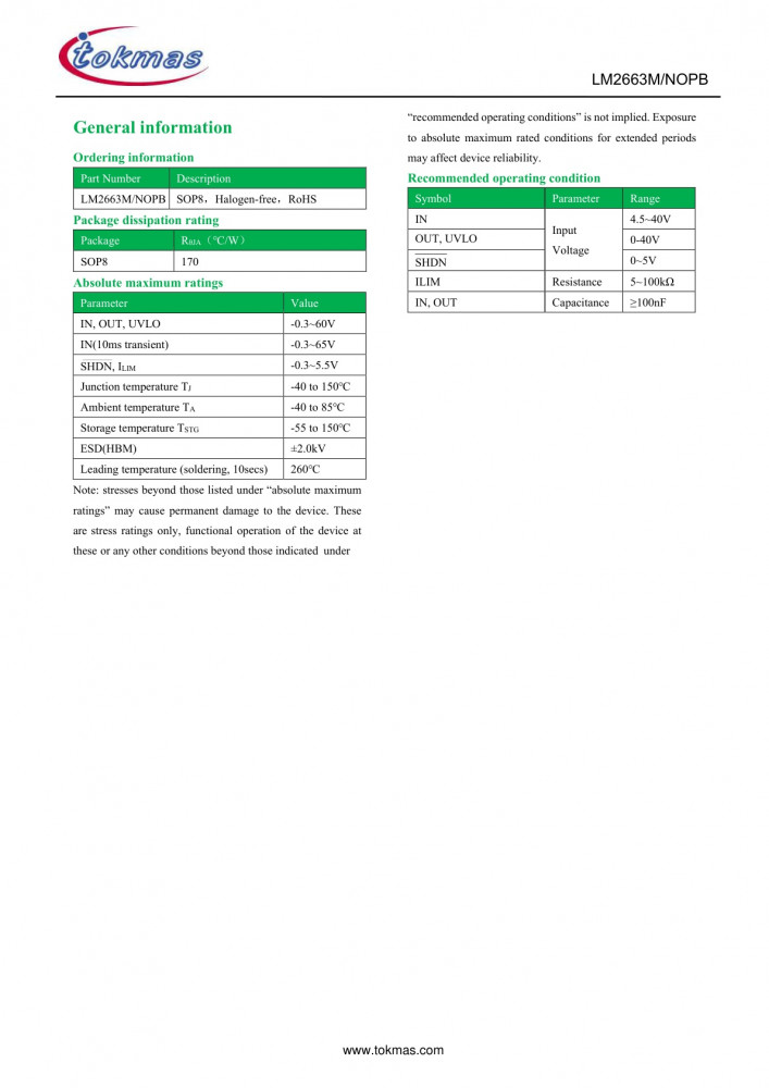 LM2663M datasheet page 2