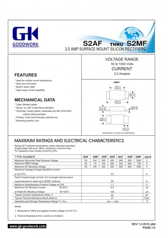 GOODWORK S2MF datasheet page 1