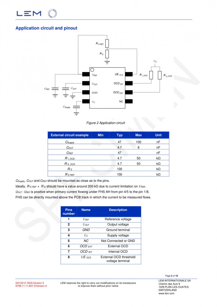FHS AH 600 datasheet page 2