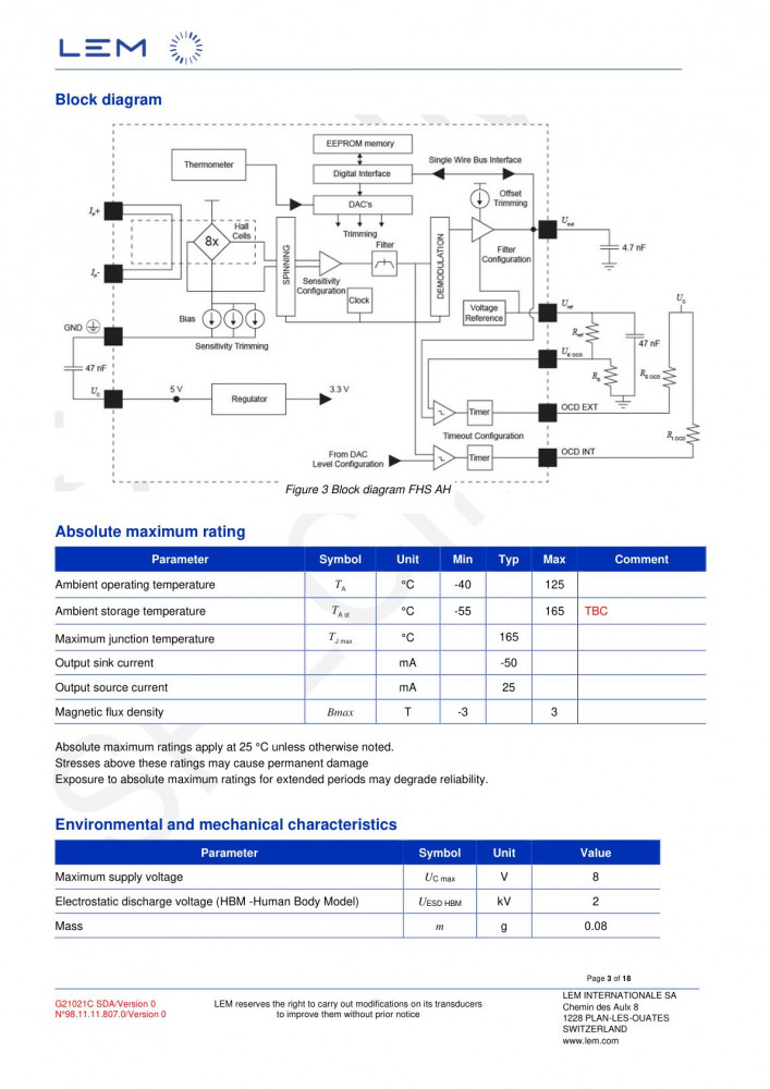 FHS AH 600 datasheet page 3