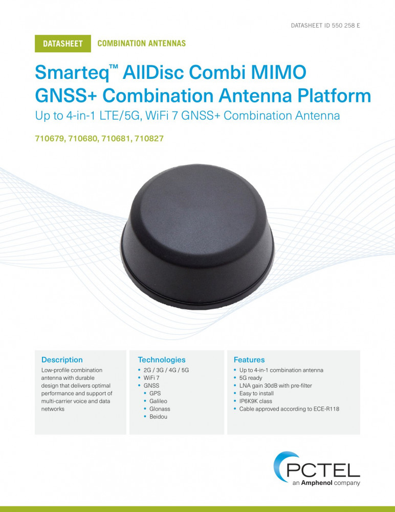 AIDisc Combi MIMO GNSS+ product document, page 1