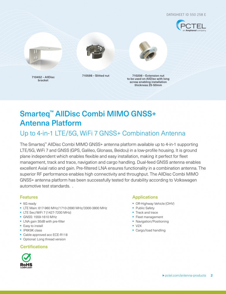 AIDisc Combi MIMO GNSS+ product document, page 2