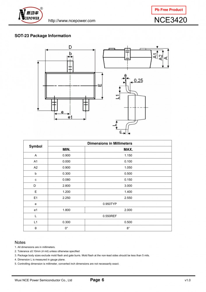 NCE3420 datasheet page 6