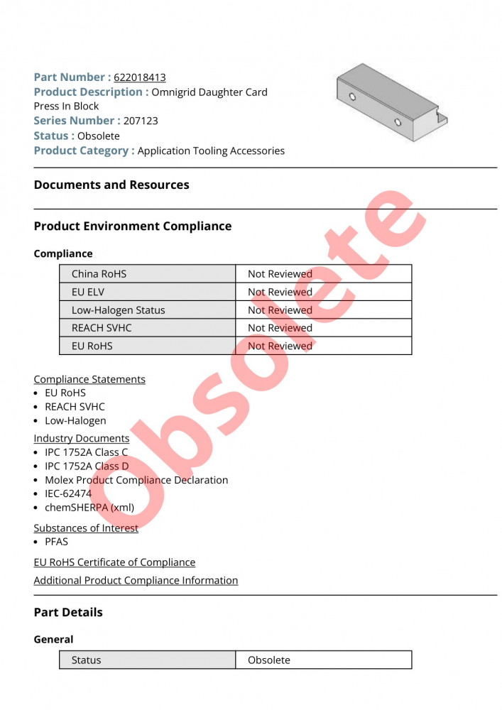 Technical document image 1 for MOLEX 622018413