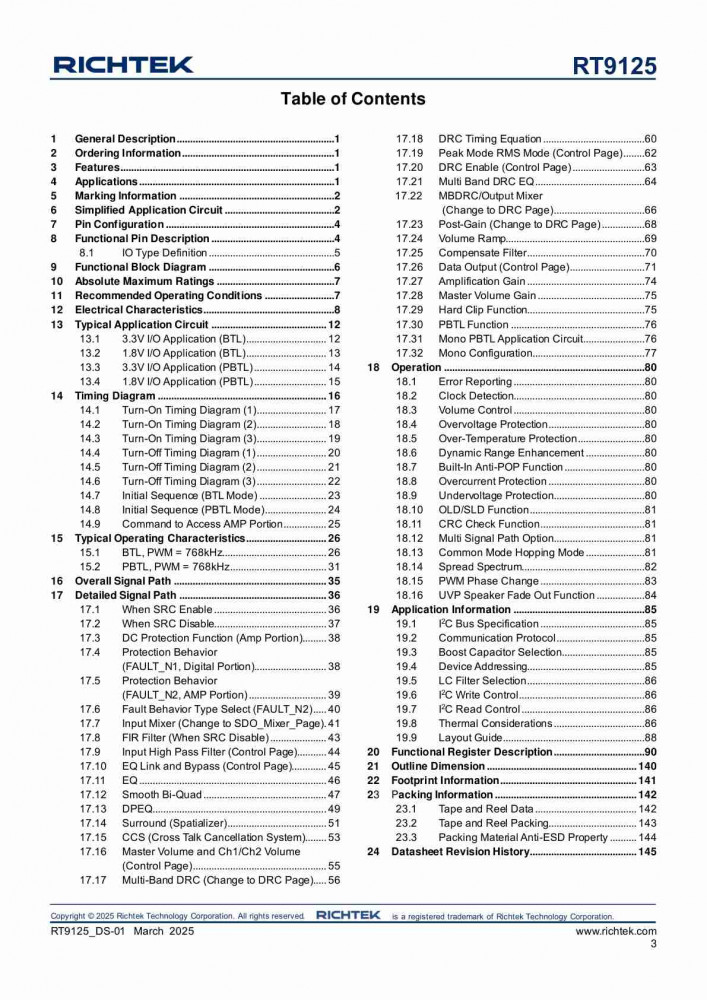 RT9125 datasheet page 3