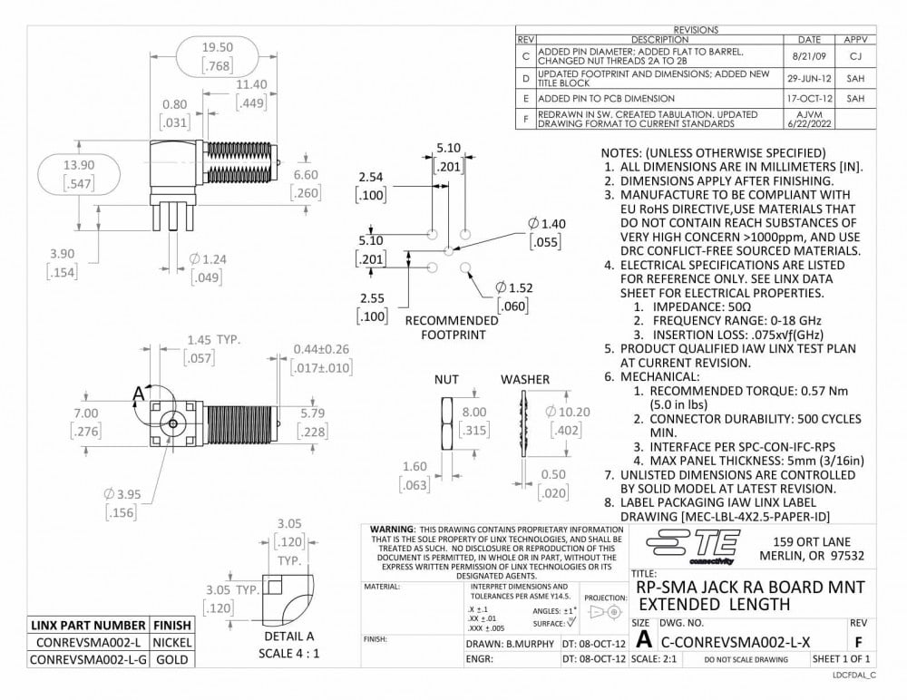 CAEK-2.4-SMA technical drawing page 1