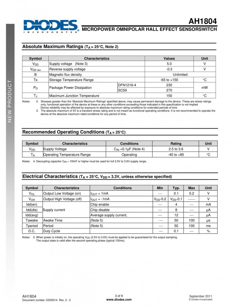 AH1804-W-7 datasheet page 3