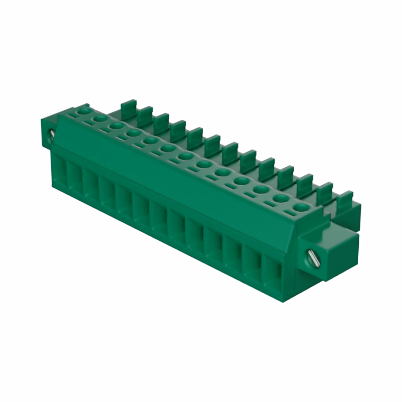 3.50mm Pitch Eurostyle Horizontal Plug, with Retention Screws, Green Housing, 13 Circuits for sale