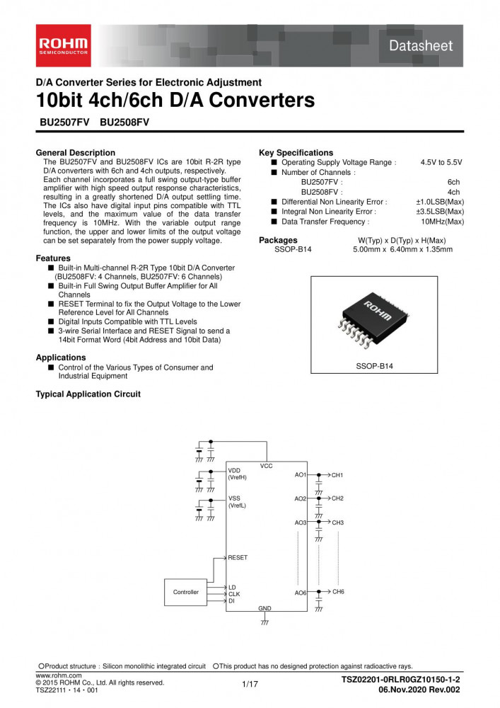 BU2507FV-E2 datasheet page 1