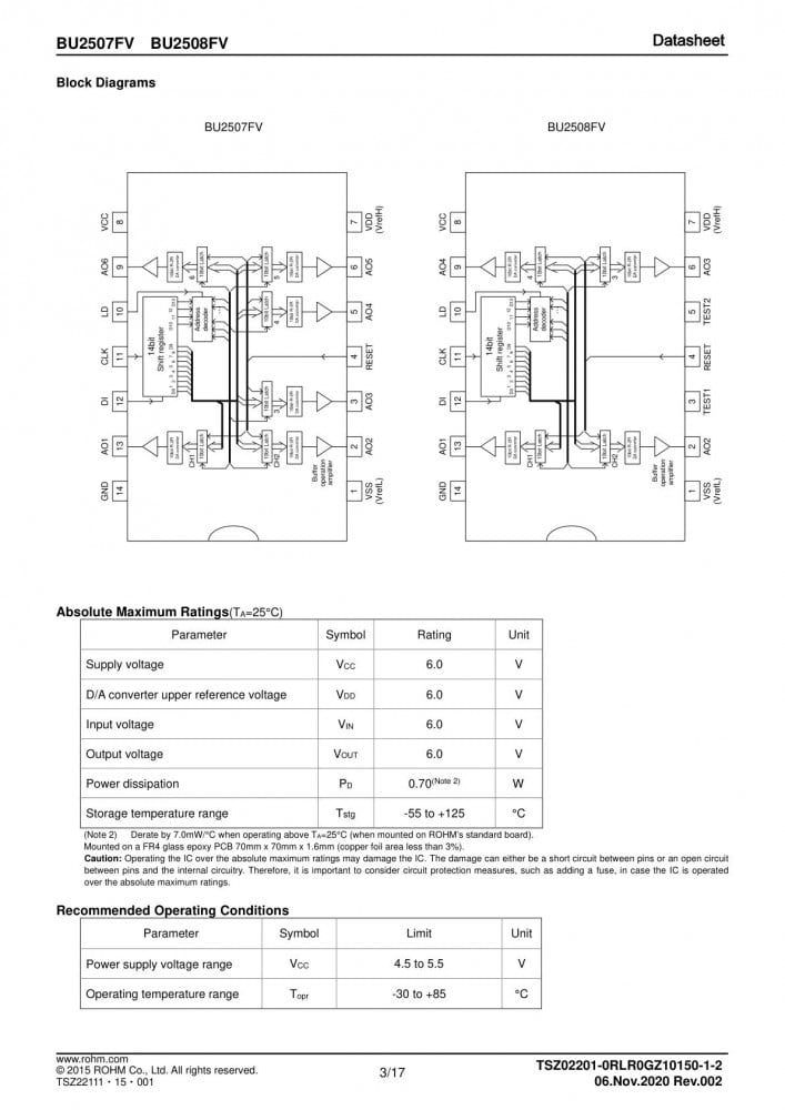 BU2507FV-E2 datasheet page 3