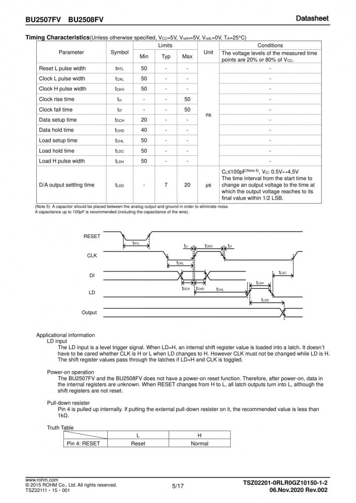 BU2507FV-E2 datasheet page 5