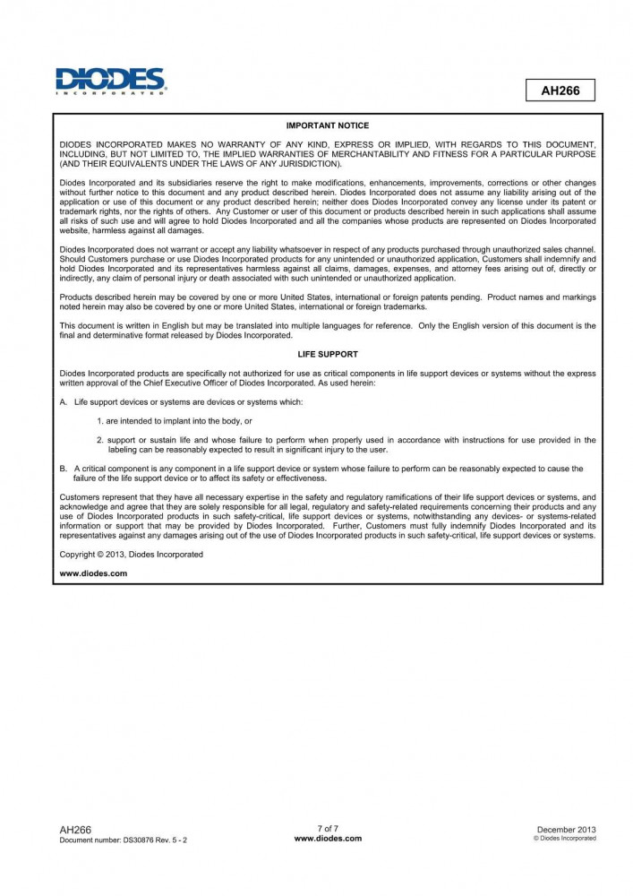 AH266 datasheet page 7
