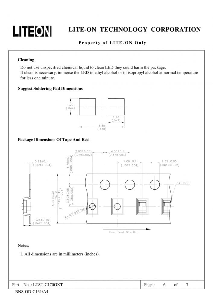 LTST-C170GKT datasheet page 6