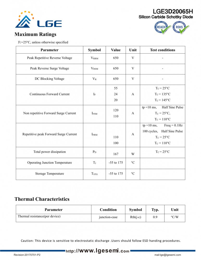 LGE3D20065H datasheet page 2