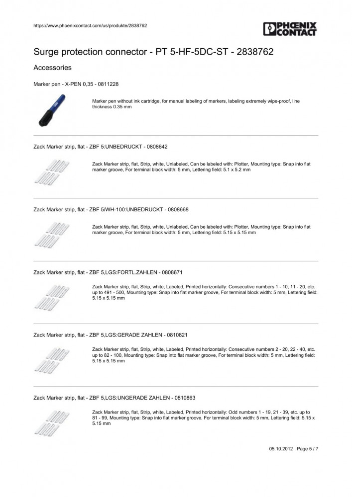 Phoenix Contact 2838762 technical document page 5