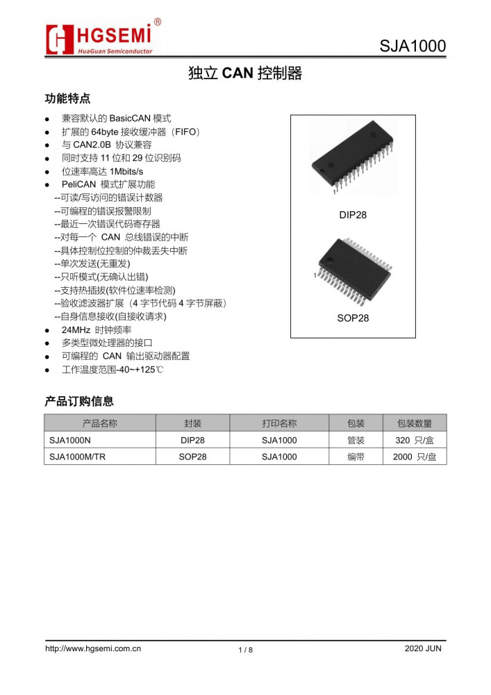SJA1000M/TR datasheet page 1