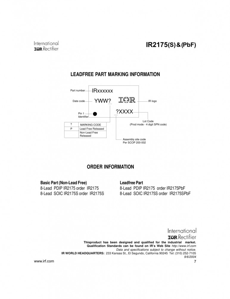 IR2175 datasheet page 7